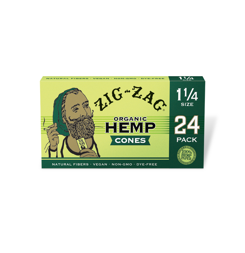 Zig Zag 1 1/4 Organic Hemp Paper Cones (24ct)