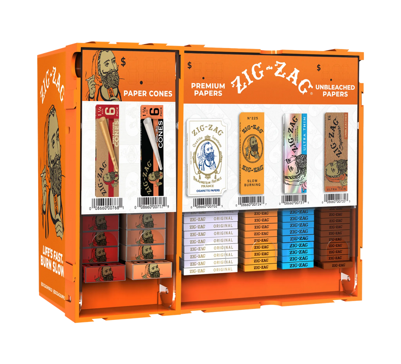 Zig-Zag Papers & Cones 6 SKU Display Case
